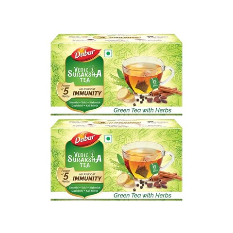 Dabur Vedic Suraksha Green Tea Bags - Pack of 1 Price - Buy Online at ...
