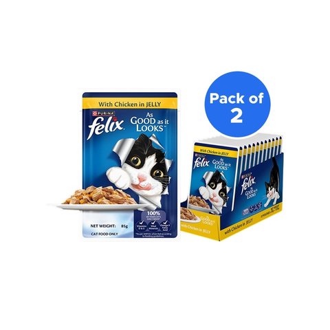 Felix Chicken with Jelly Adult Wet Cat Food - Pack of 24 Price - Buy ...