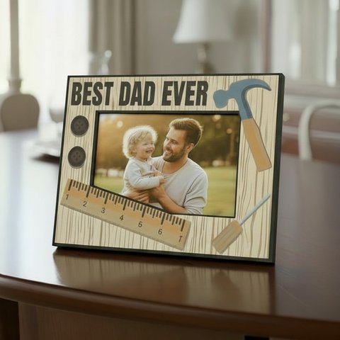 Best Dad Ever Photo Frame (Light Brown) - Mad Over Print Price - Buy ...