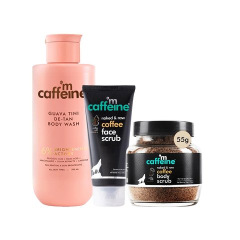 MCaffeine Guava Tini De-Tan Body Wash + Deep Exfoliating Face Scrub ...