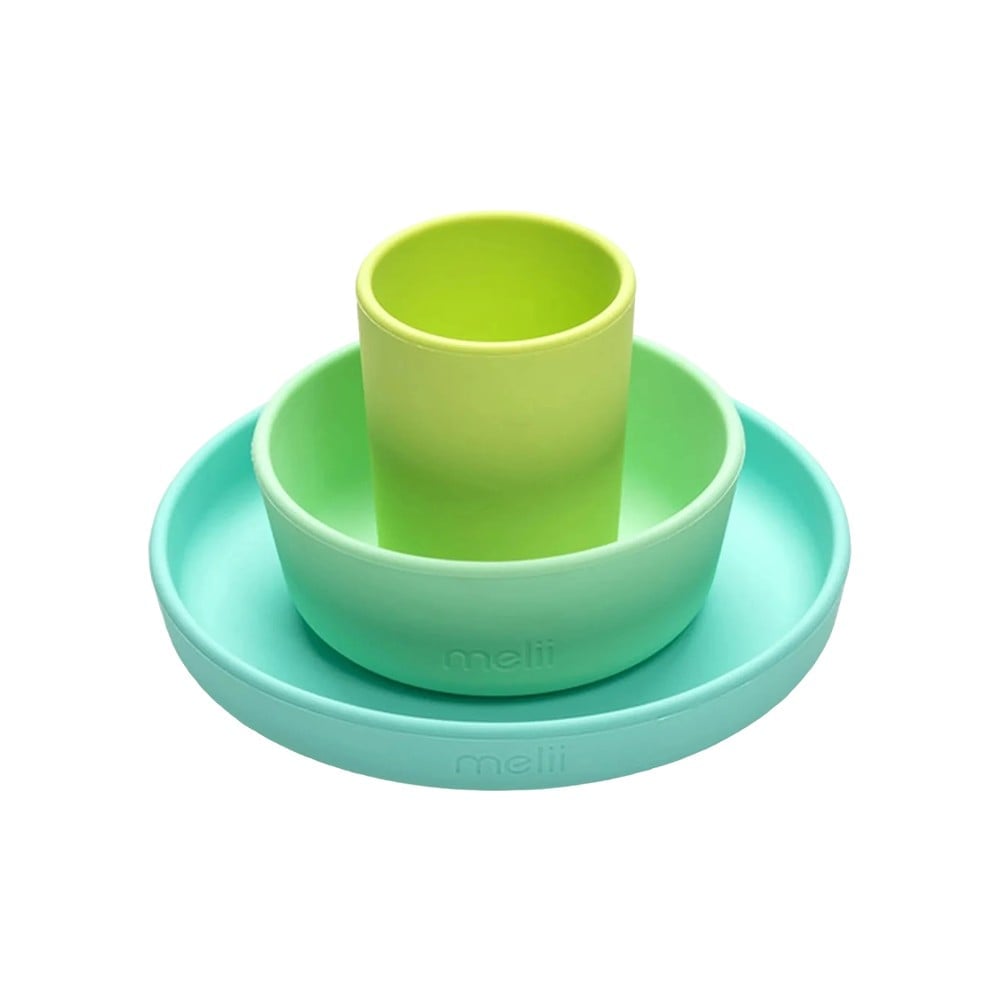 Melii Silicone Feeding Set (Plate - 420 ml, Bowl - 420 ml, Cup - 200 ml ...