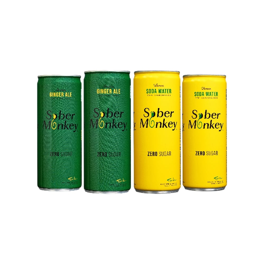 Sober Monkey Zero Sugar Ginger Ale & Lemon Soda Water Price - Buy ...