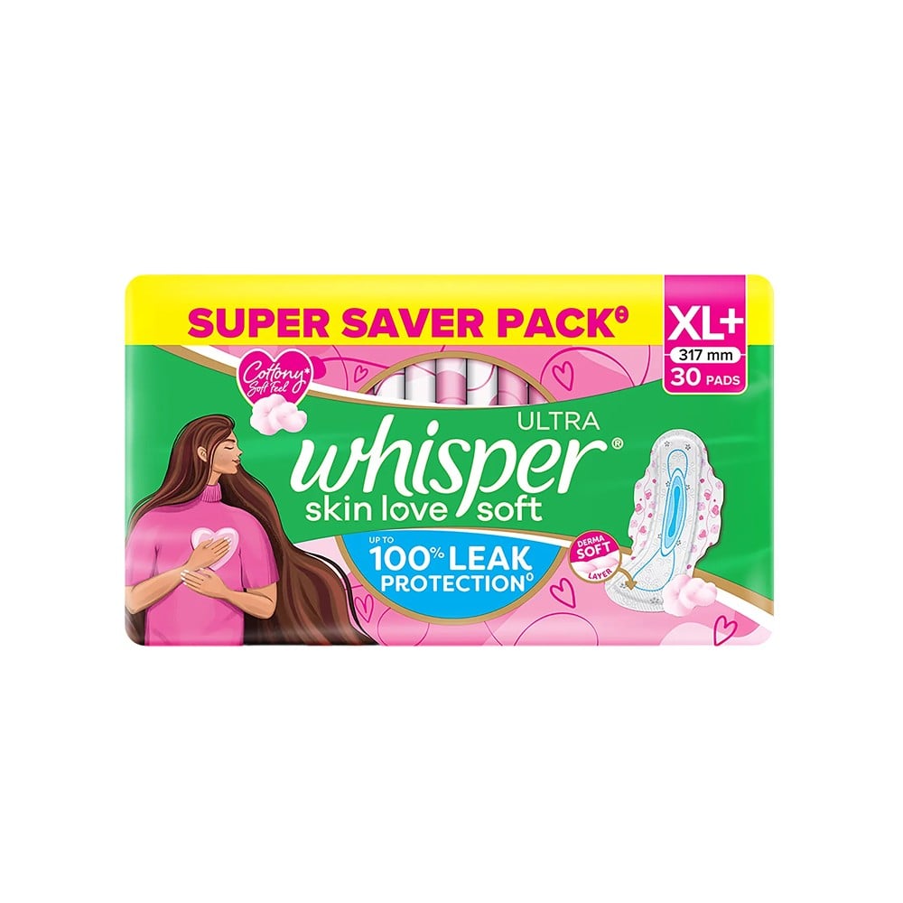 Whisper Ultra Skin Love Soft Sanitary Pads (XL+) Price - Buy Online at ...