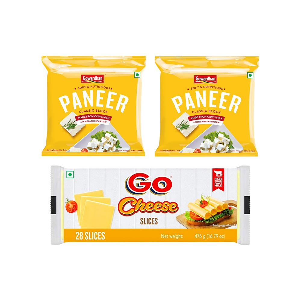 Gowardhan Classic Block Paneer x 2 + Go Cheese Slices Combo Price - Buy ...