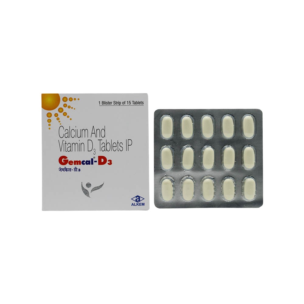 Gemcal D3 Strip Of 15 Tablets Price - Buy Online at ₹193 in India