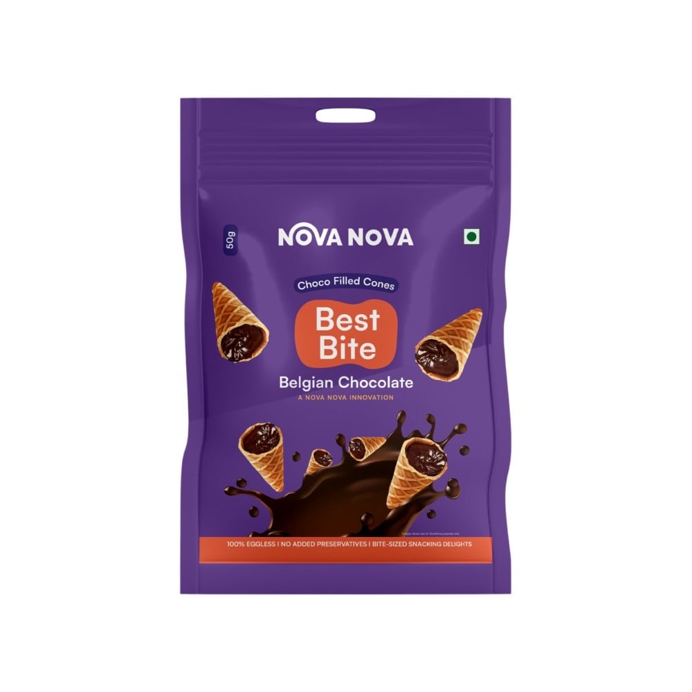 Nova Nova Best Bite Chocolate Filled Waffle Cones - Belgian Chocolate ...