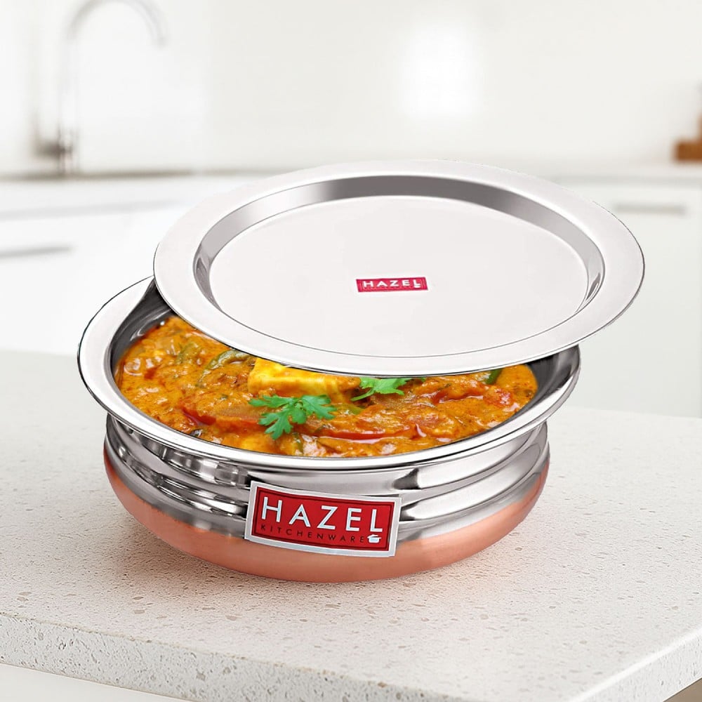 Hazel Copper Bottom Cook & Serve Pot with Lid (Stainless Steel) Price ...