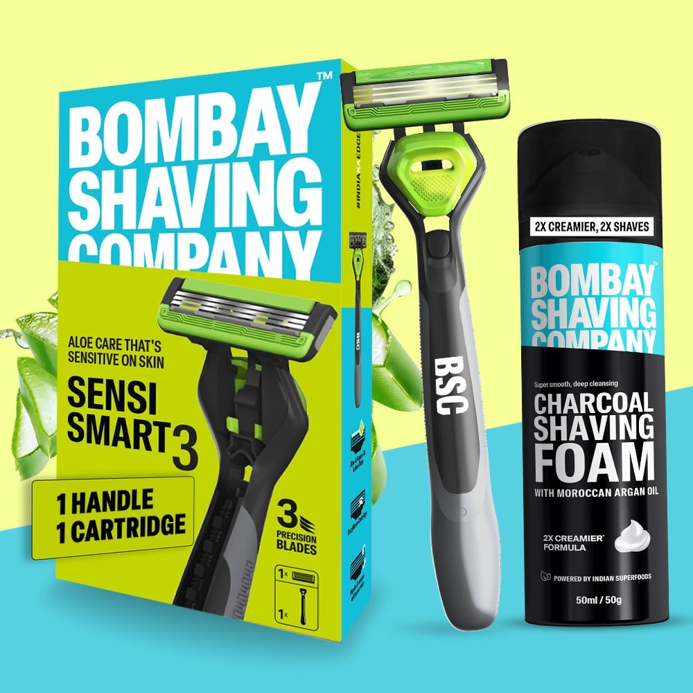 Bombay Shaving Company Sensi Smart 3 Razor & Charcoal Shaving Foam ...