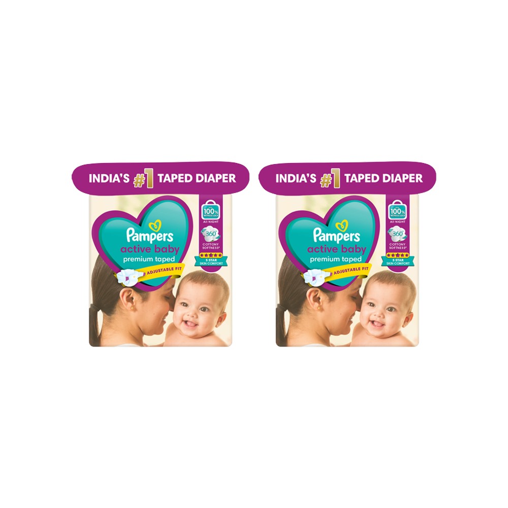 Pampers Active Tape Style Baby Diaper - Pack of 2 Price - Buy Online at ...
