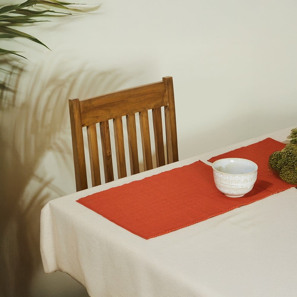 Fabindia Cotton Solid Table Mat Set for Dining Table (Rust) Price - Buy ...