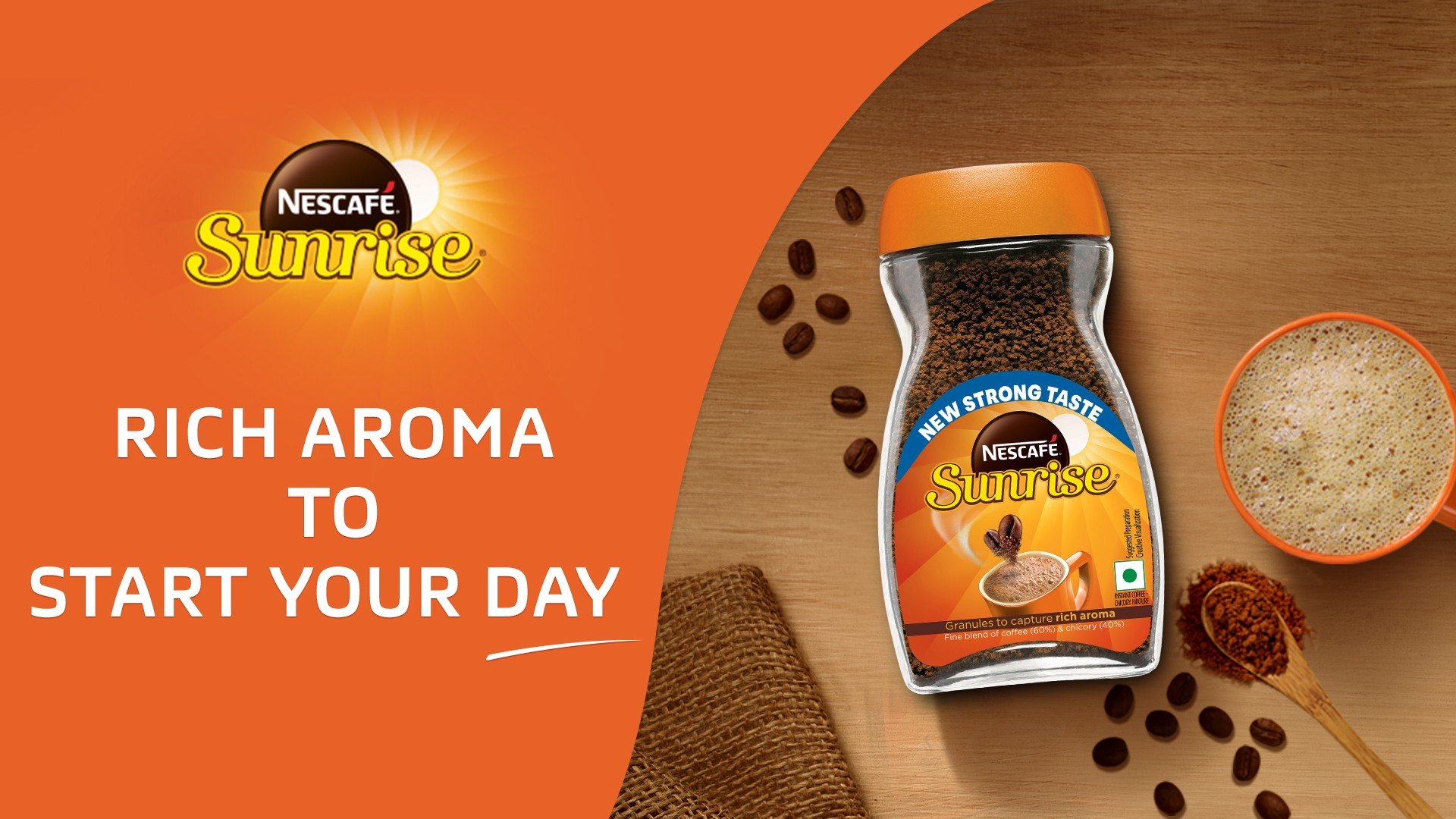 Nescafe Sunrise Instant Coffee Powder, Strong Taste, Coffee Chicory Mix ...