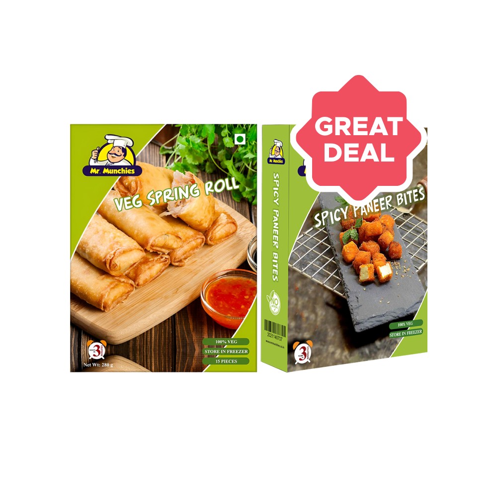 Mr. Munchies Veg Spring Roll (Frozen) + Spicy Paneer Bites Combo Price ...