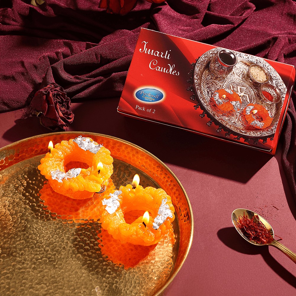 Imarti Mithai Shaped Candle Set (Unscented, Orange) by Parkash Candles ...