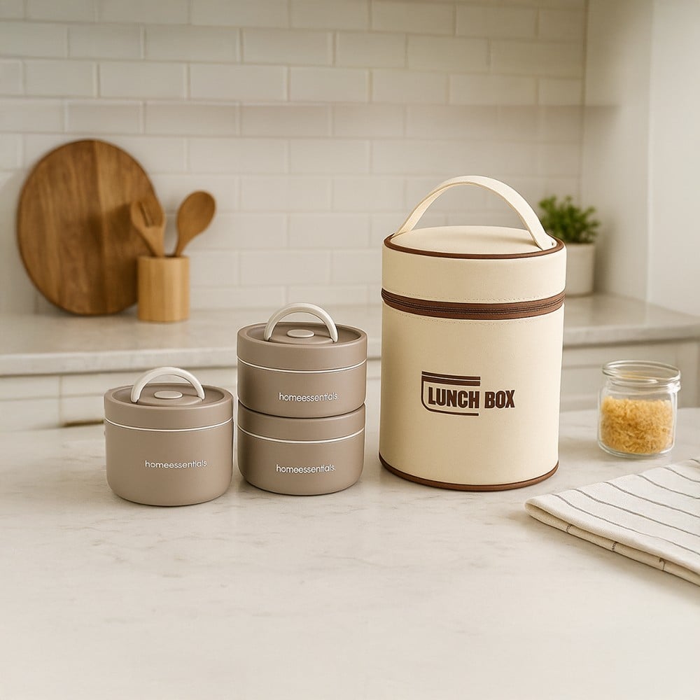 HomeEssentials Stainless Steel Insulated Lunch Box Set with Bag Price ...