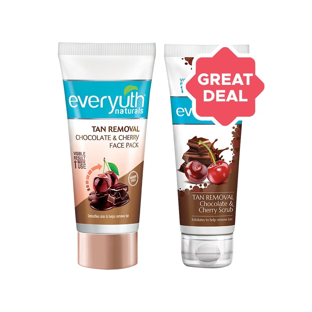 Everyuth Naturals Chocolate and Cherry Tan Removal Face & Body Scrub ...