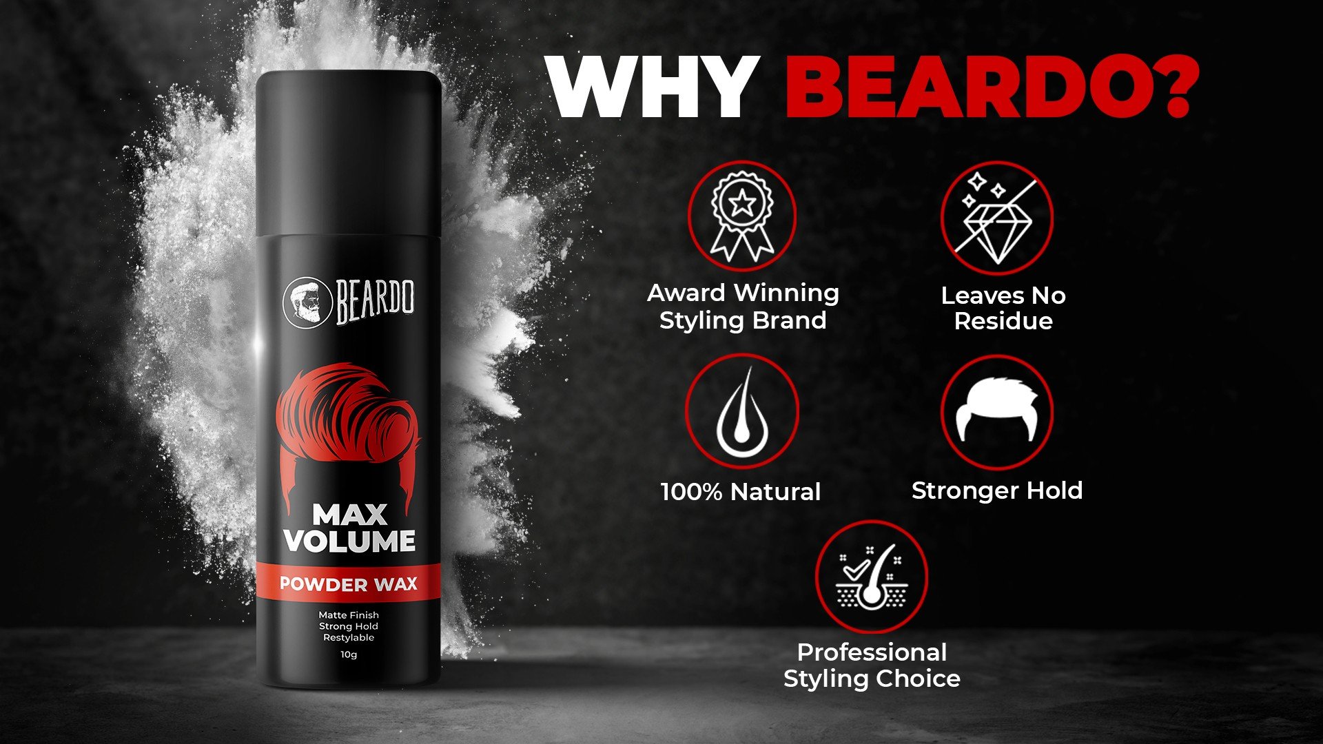 Beardo Max Volume Hair Wax Powder Price - Buy Online at ₹348 in India