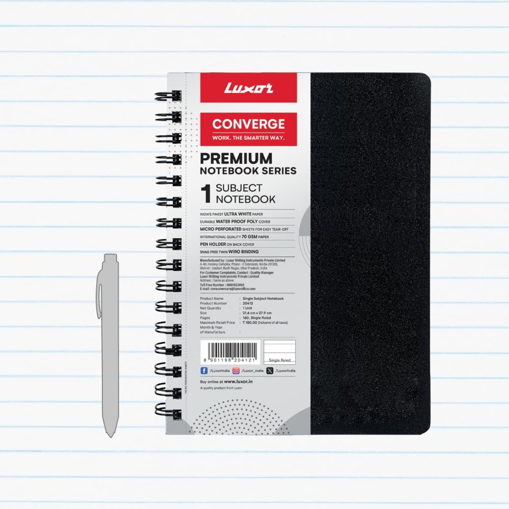 Luxor Single Line Notebook (A4, Black) Price - Buy Online at ₹176 in India