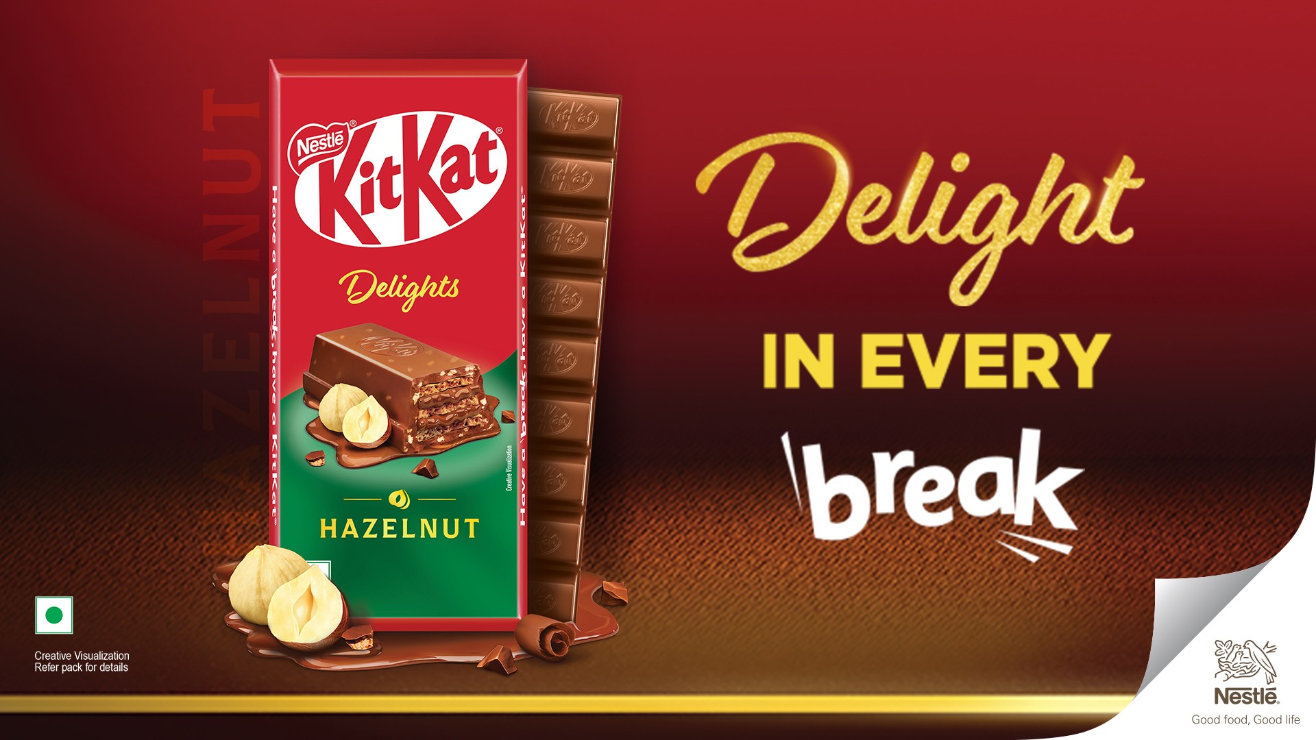 KitKat Delights Hazelnut Wafer Chocolate Bar Price - Buy Online at ₹185 ...