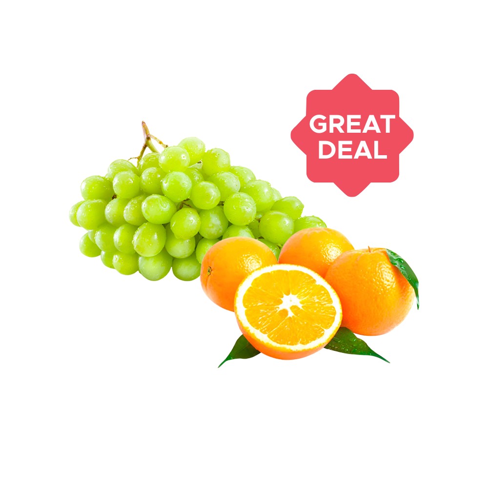 Green Grapes - Seedless + Mini Orange (Imported) Combo Price - Buy ...