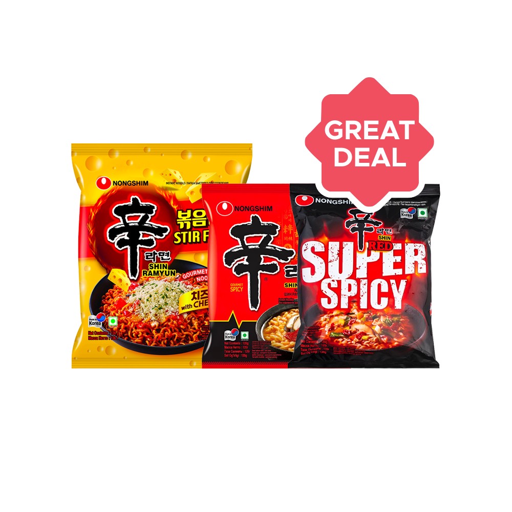 Nongshim Shin Ramyun Spicy Flavoured Instant Noodles + Stir Fry Shin ...