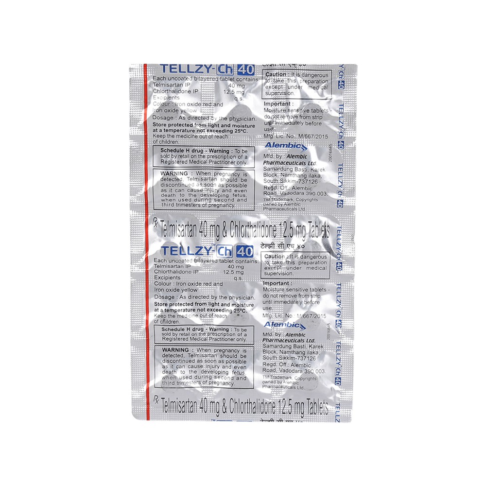 Tellzy CH 40mg Strip Of 15 Tablets Price - Buy Online at Best Price in ...