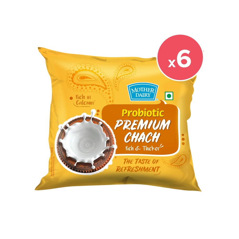 Mother Dairy Probiotic Premium Unsalted Buttermilk - Pack of 6 Price ...