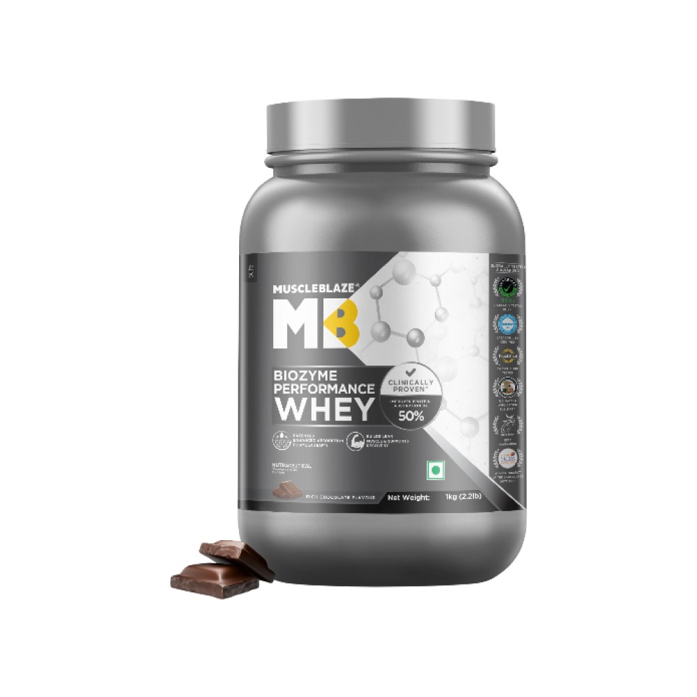 MuscleBlaze Biozyme Performance Whey Protein (Rich Chocolate) Price ...