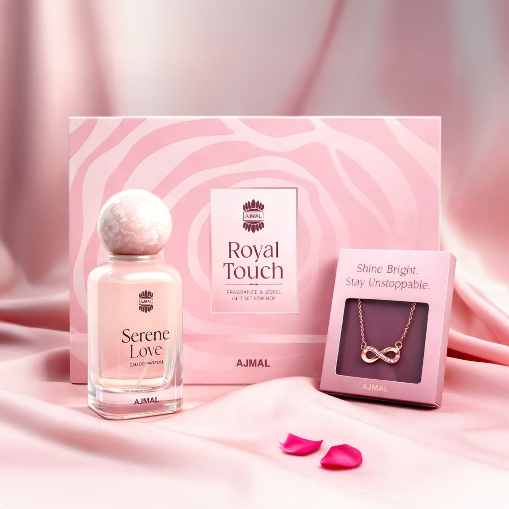 Ajmal Royal Touch Infinity Jewellery + Perfume Gift Set (Serene Love ...