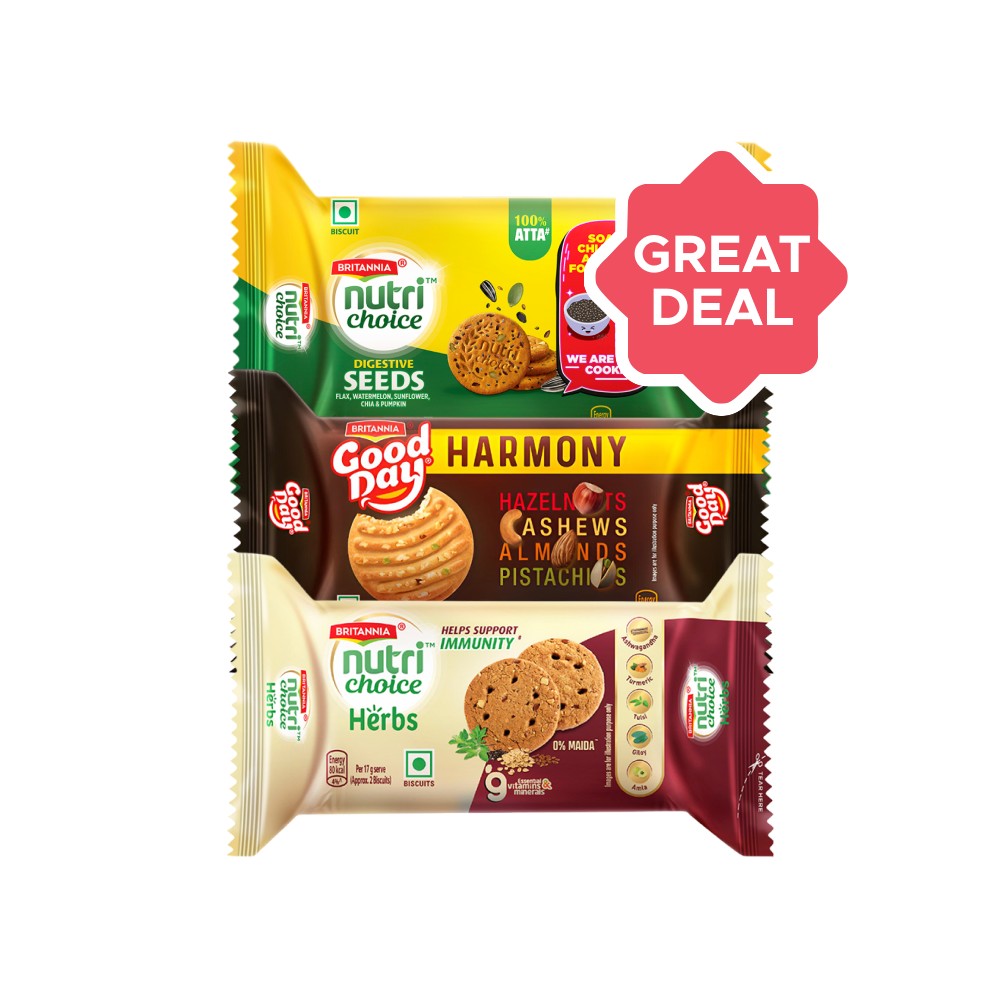 Britannia Good Day Harmony Biscuit + Britannia NutriChoice Digestive ...