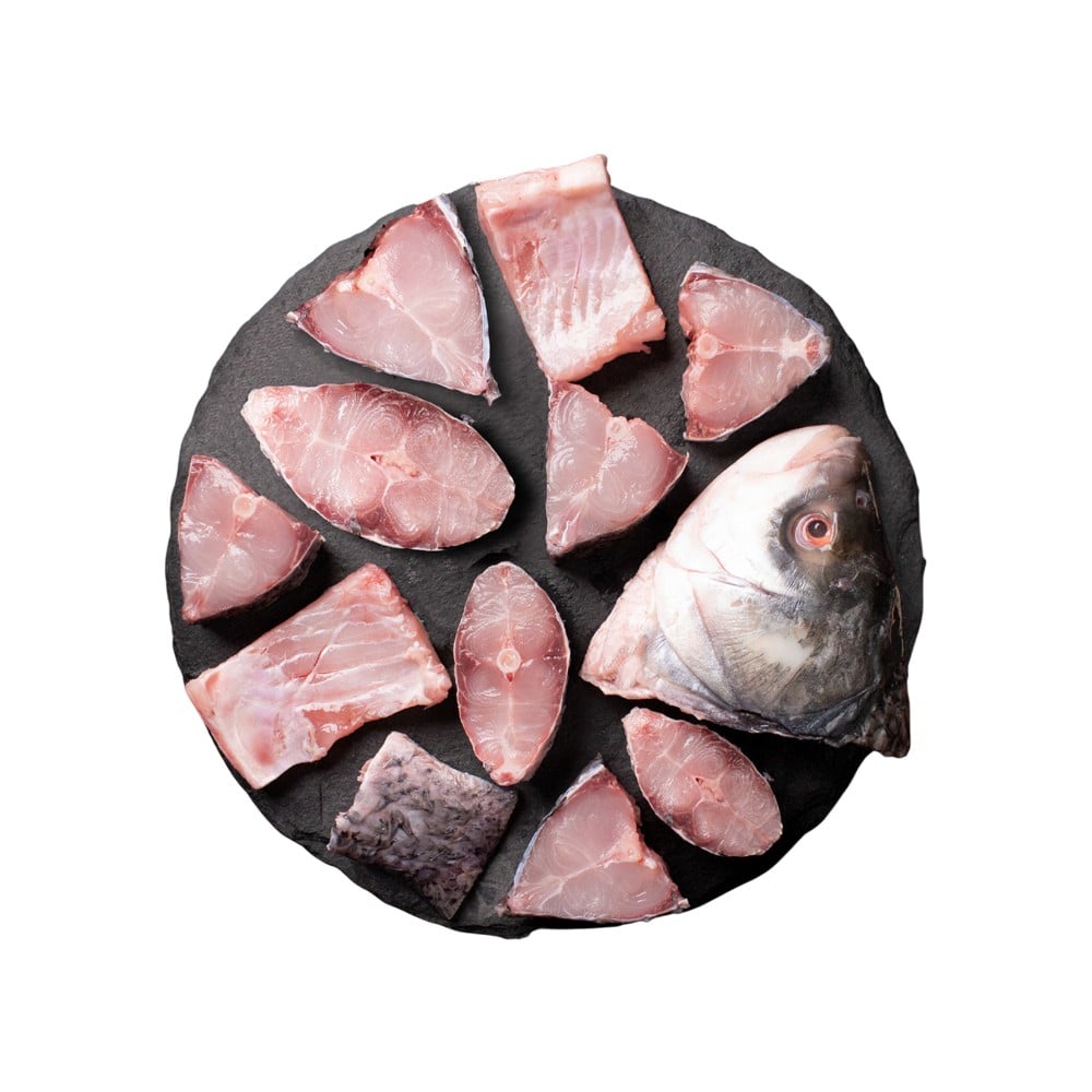 Cambay Tiger Catla Fish Bengali Cut With Head Price - Buy Online at ...
