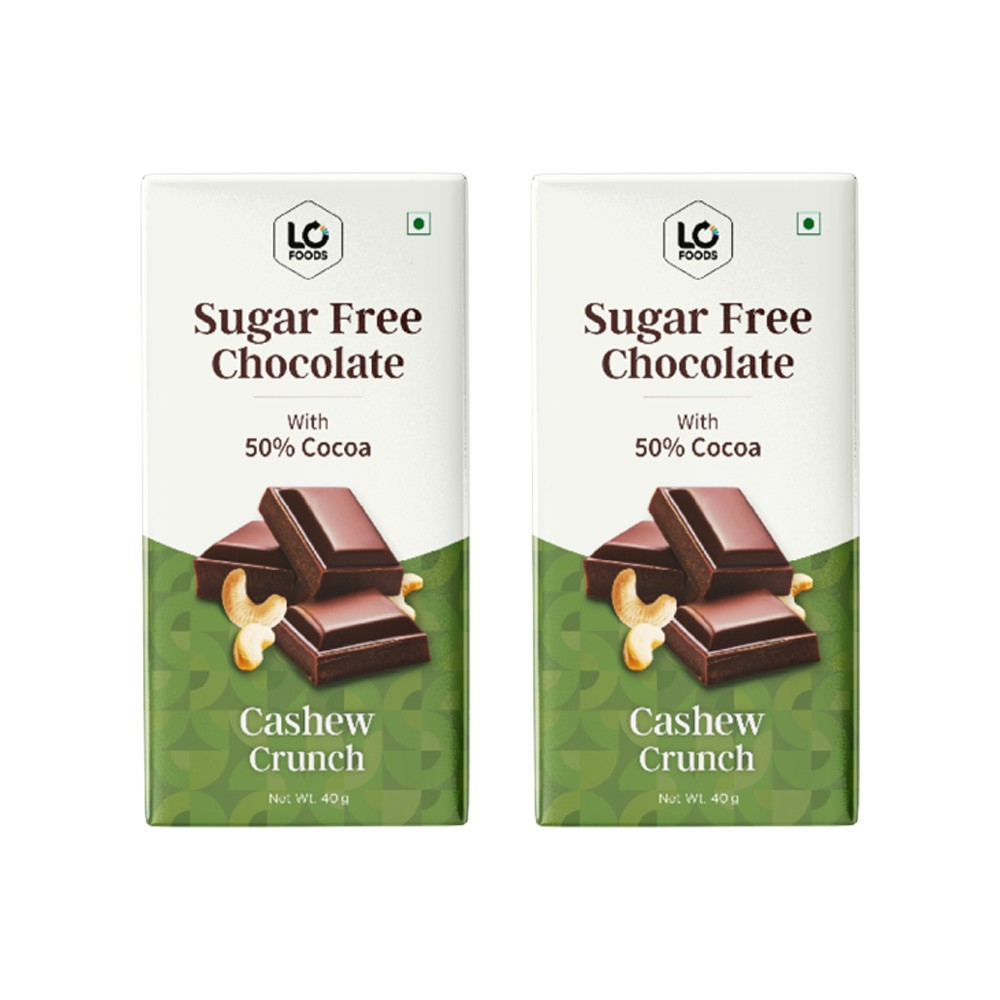 Lo! Foods Cashew Crunch Sugar Free Dark Chocolate Bar - Pack of 2 Price ...