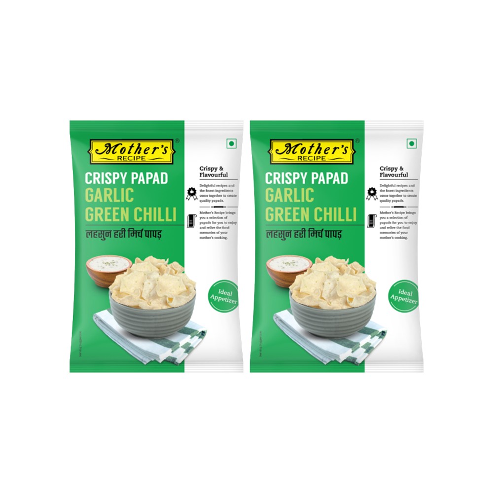 Mother's Recipe Garlic Green Chilli Fryums - Pack of 2 Price - Buy ...