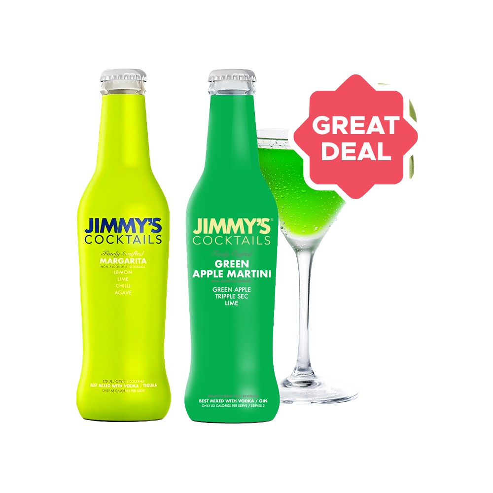 Jimmy's Green Apple Martini Cocktail Mix x 2 + Margarita Non Alcoholic ...