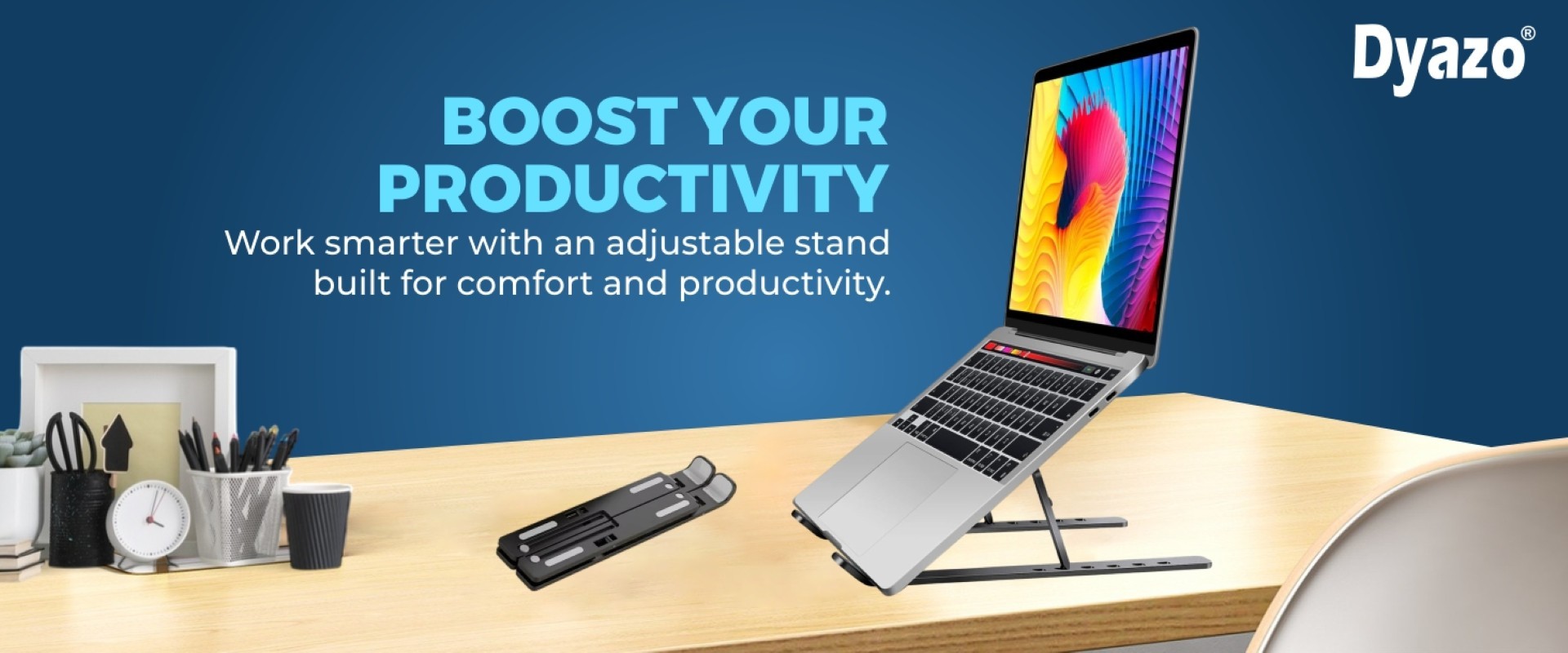 Dyazo 6 Angle Foldable & Portable Laptop Riser Stand (Black) Price ...