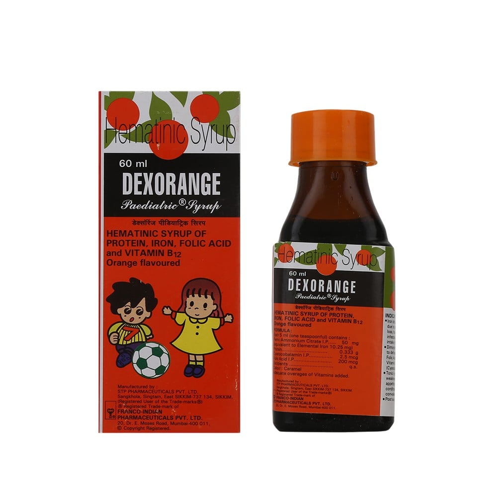 Dexorange Orange Flavour Paediatric Syrup Price - Buy Online at ₹100 in ...