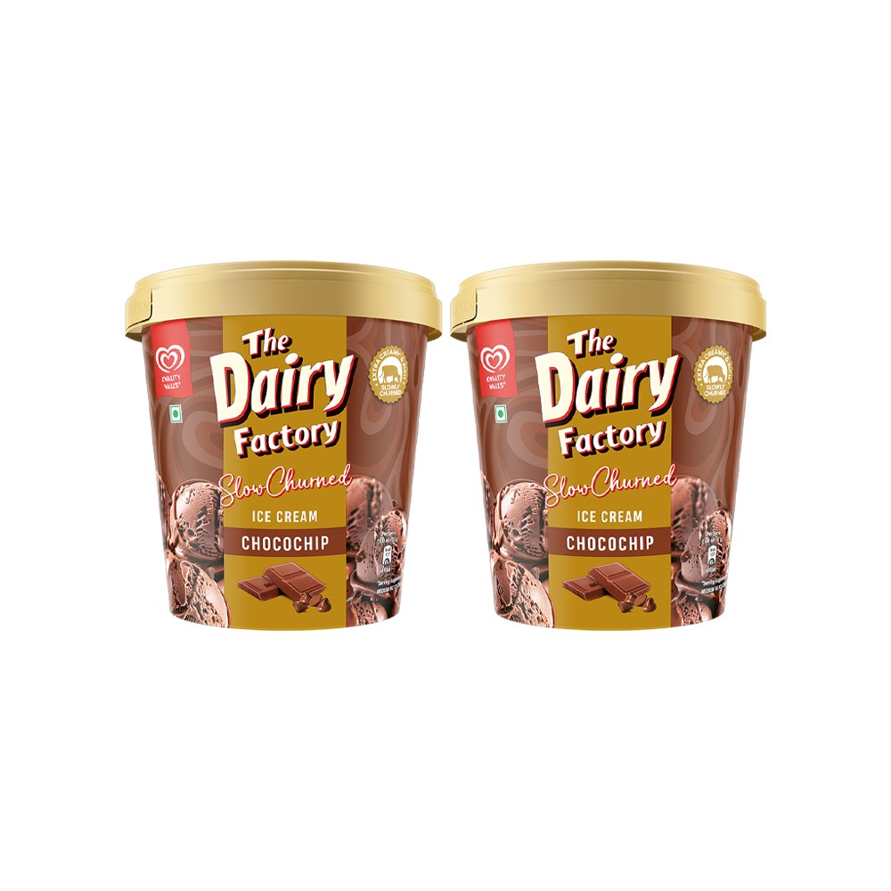 The Dairy Factory by Kwality Walls Chocochip Ice Cream Tub - Pack of 2 ...