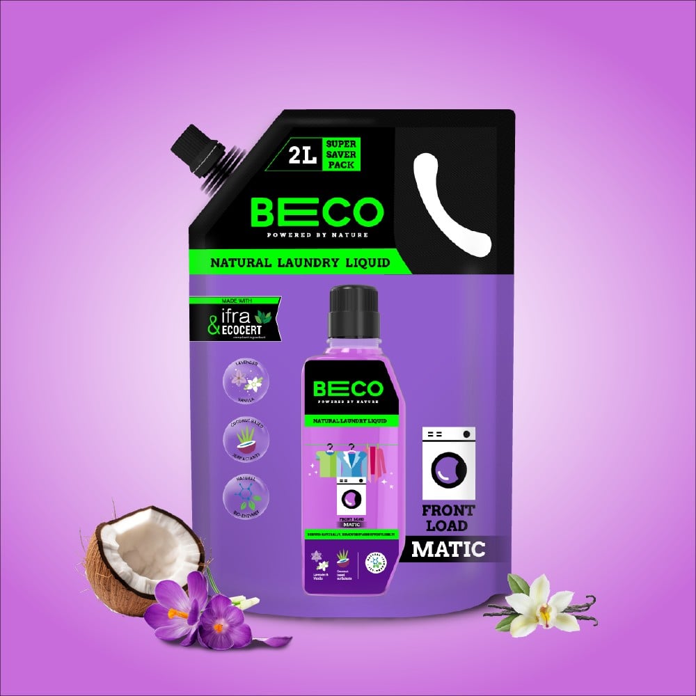 Beco Natural Front Load Liquid Detergent Refill Pack (Lavender ...