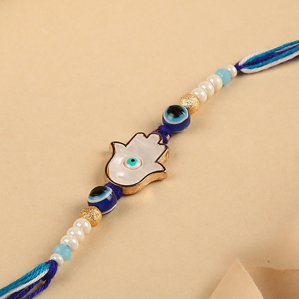 Beaded Evil Eye Enamelled Rakhi by Avyaan Rakhi Price - Buy Online at ...
