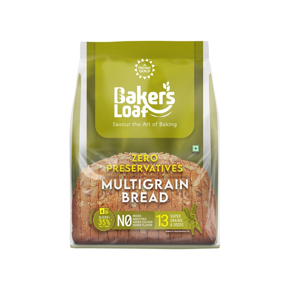 Baker's Loaf Zero Preservatives Multigrain Bread Price - Buy Online at ...