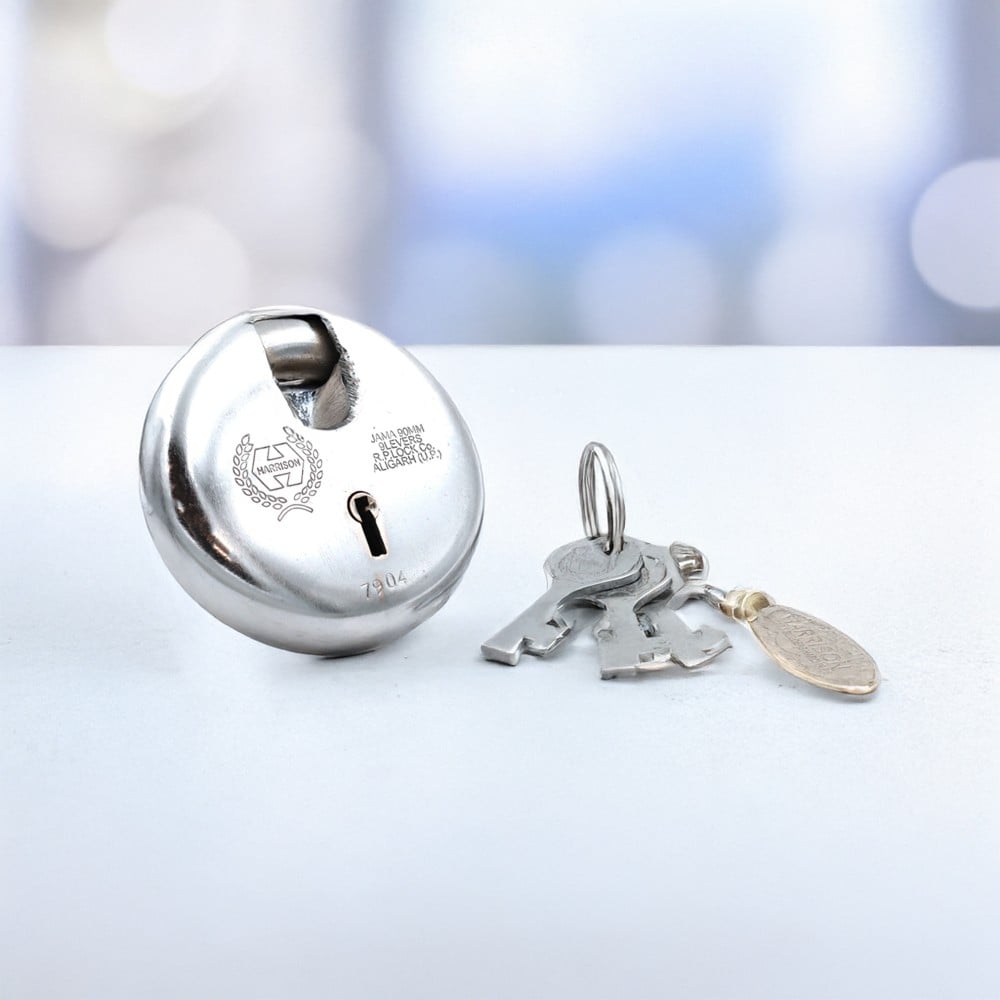 Harrison 90 mm Round Pad Lock (Silver) Price - Buy Online at Best Price ...