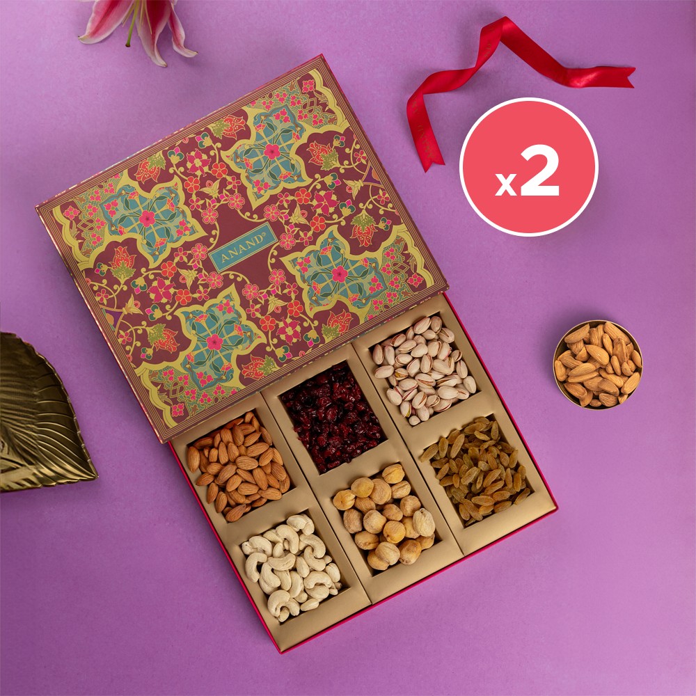 Anand Shaam Sitara Dry Fruits Gift Pack - 6 Varieties - Pack of 2 Price ...