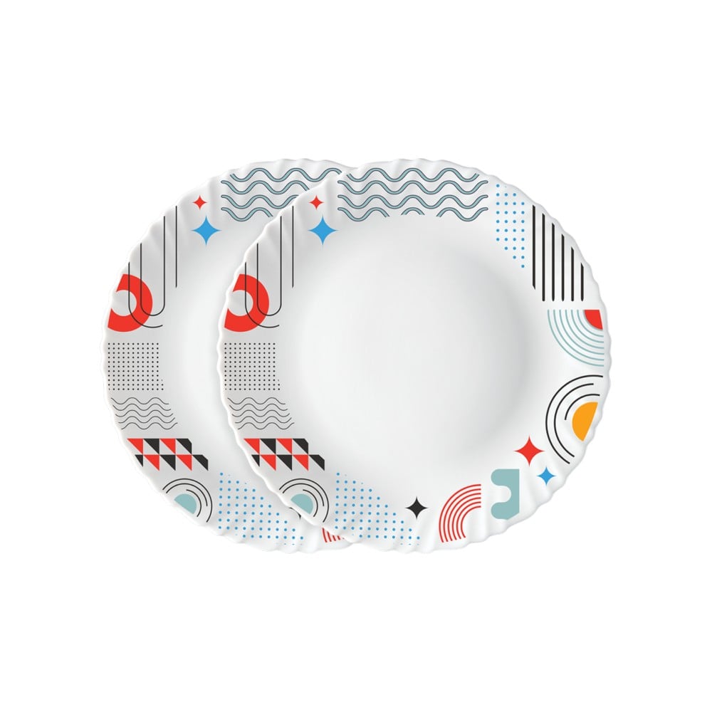 Larah by Borosil Opalware 10" Medley Plate Set (Multicolour) Price ...