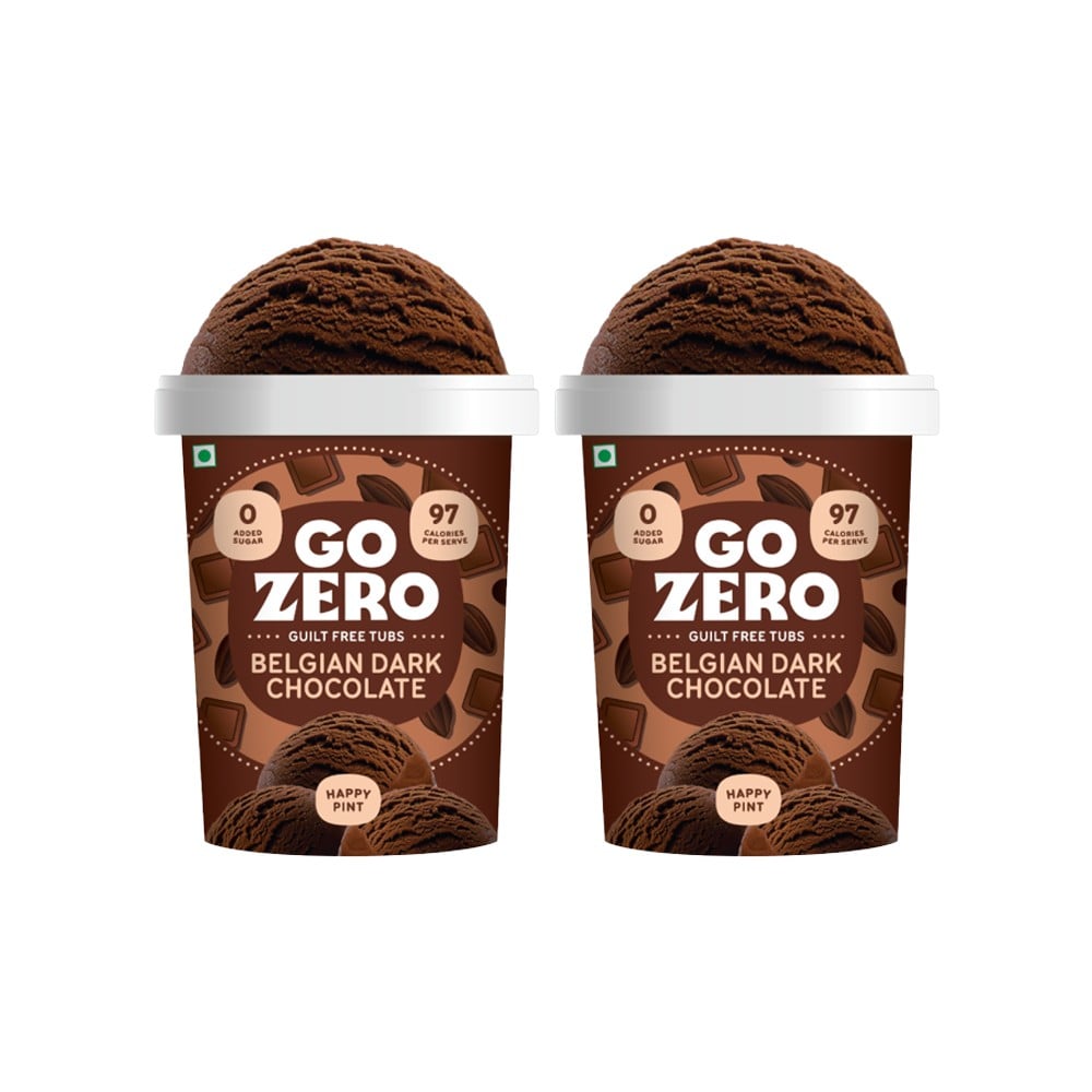 Go Zero Belgian Dark Chocolate Guilt Free Ice Cream Tub - Pack of 2 ...