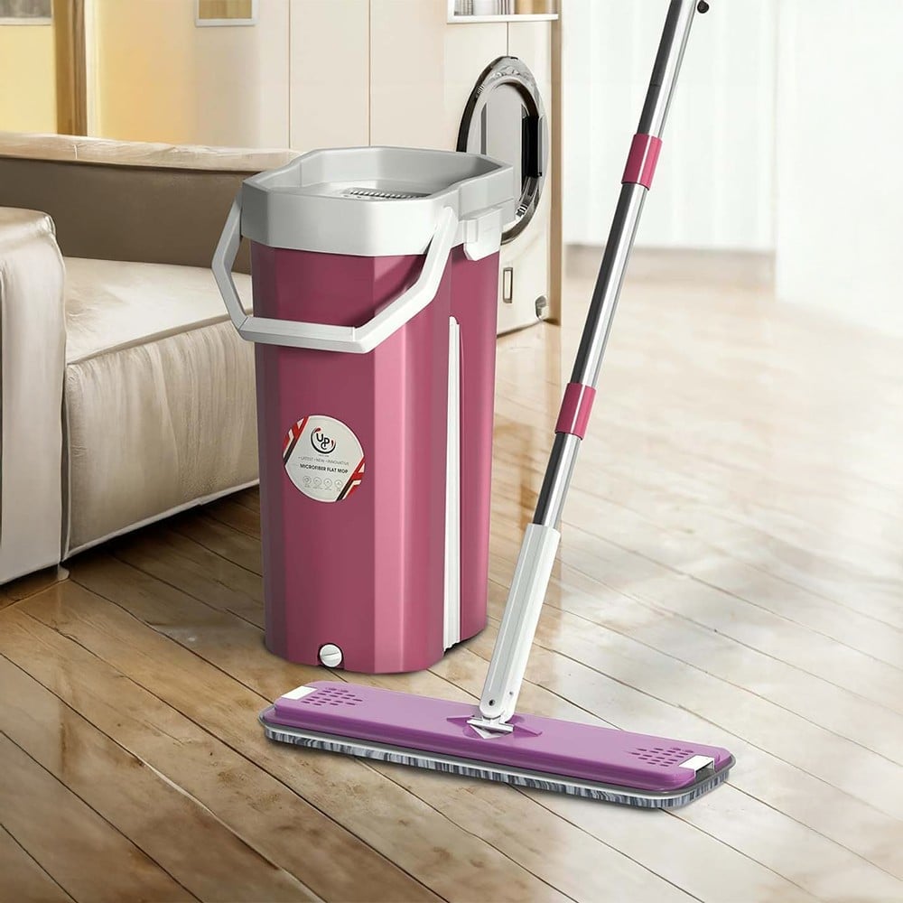 U.P.C. Flat Mop With Bucket With 360° Floor Cleaning, Pink Price - Buy ...