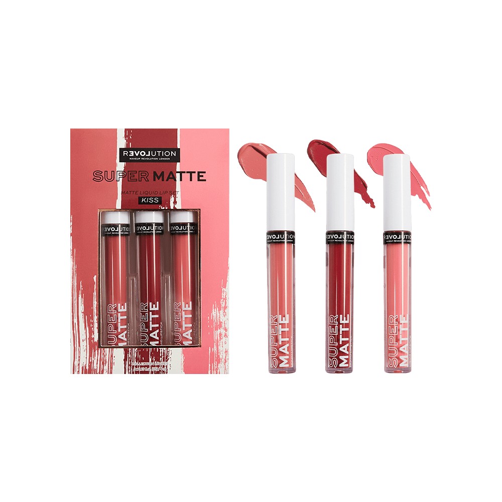 Makeup Revolution Relove Super Matte Liquid Lipstick Kit (Kiss) Price ...
