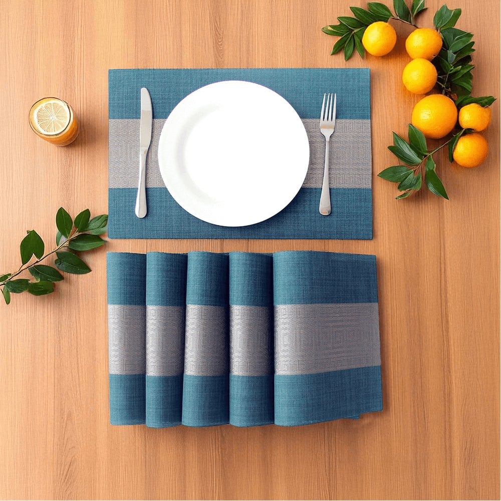 Homestrap PVC Jacquard Placemat Set (Dark Blue) Price - Buy Online at ...