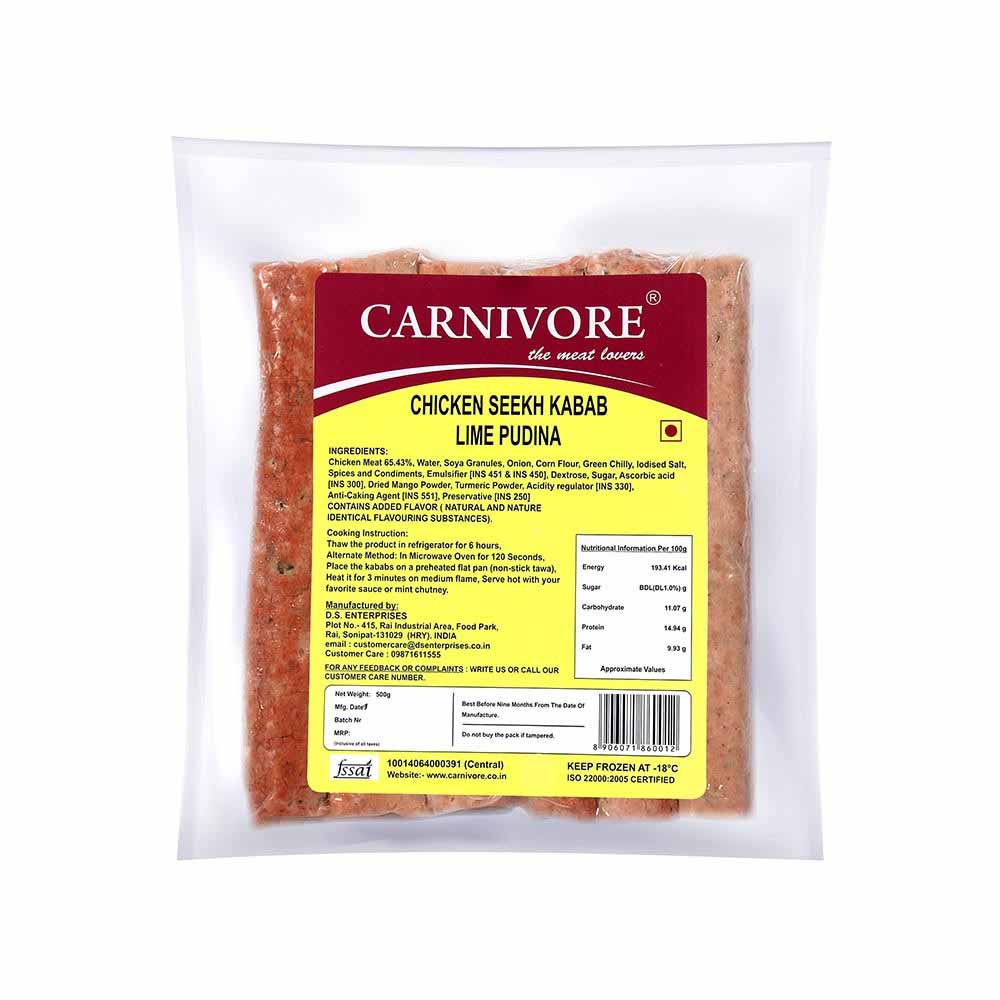 Carnivore Chicken Seekh Kebab (Lime Pudina) - Frozen + Malai Chicken ...
