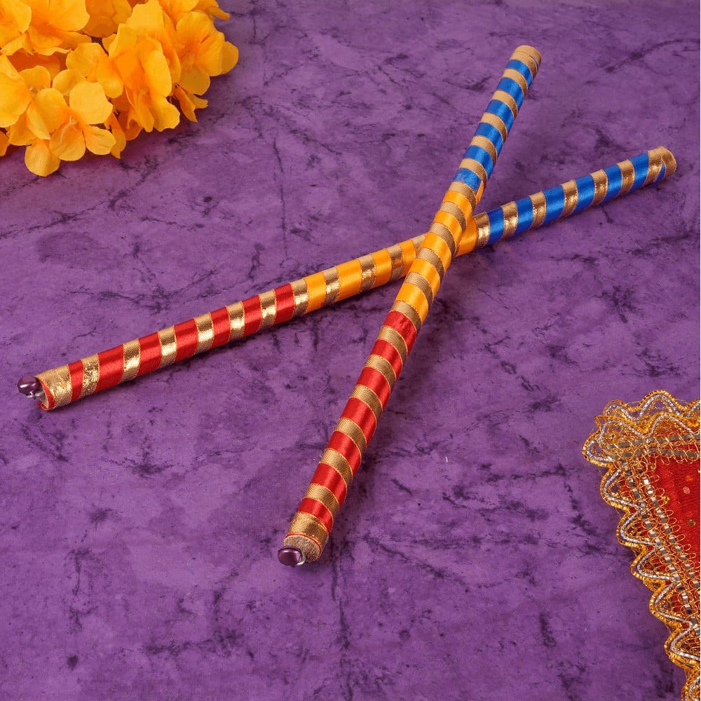 Gota Wrapped Dandiya Set (Red, Yellow) - Urban Fest Price - Buy Online ...