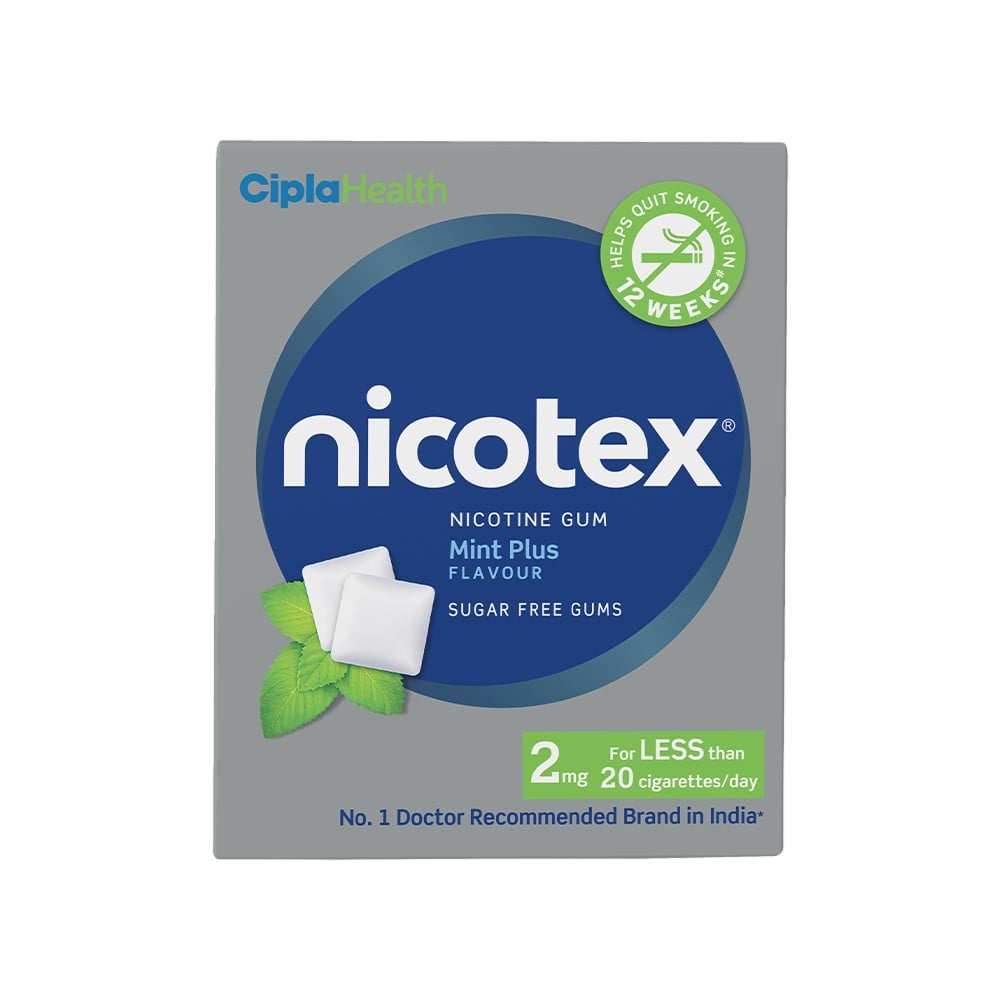 Nicotex Mint Plus Flavour Nicotine Gum Price - Buy Online at ₹115 in India
