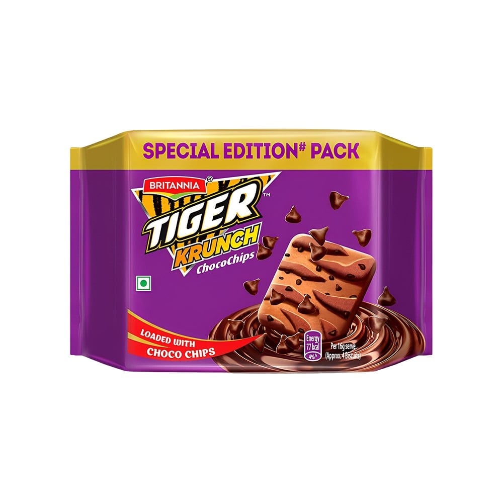 Britannia Tiger Krunch Choco chips Cookies Price - Buy Online at ₹70 in ...